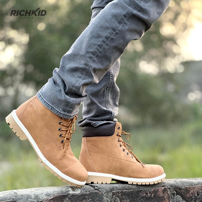 Mens ankle boot mustard